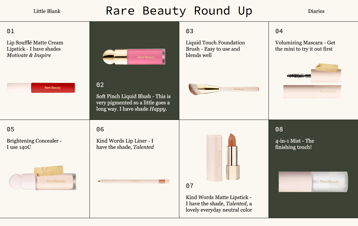 Rare Beauty Makeup Round Up - Little Blank Diaries